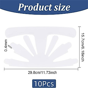 HEAVYSEVEN 10 Pcs Baseball Caps Inserts Shapers Plastic White Hat Inner Support Baseball Bump Cap Holder Flexible & Long Lasting Hat Shaper Universal Cap Inner Liner for Home Store Display Stand