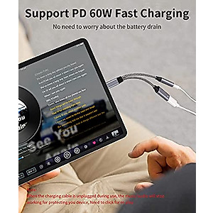 Samsung Galaxy S22 Headphone Adapter, 2 in 1 USB C to 3.5mm Headphone Jack Hi-Fi DAC with USB C 60W Fast Charging Dongle Adapter Compatible with Galaxy S22/22 Ultra/S21/S21FE/Note 20, Pixel 5/4/3/3XL