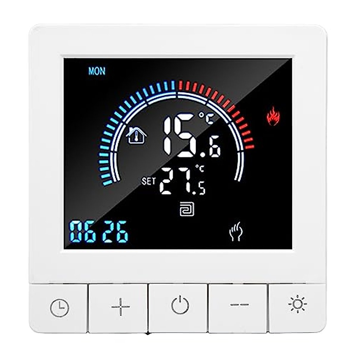 Smart Temperature Controller, LCD Screen Floor Heating Thermostat AC90V-240V 5-60℃ Setting High Accuracy NTC Sensor for Leisure Places (3A WiFi with Linkage)