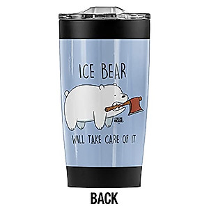 Logovision We Bare Bears Take Care Of It Stainless Steel Tumbler 20 oz Coffee Travel Mug/Cup, Vacuum Insulated & Double Wall with Leakproof Sliding Lid | Great for Hot Drinks and Cold Beverages