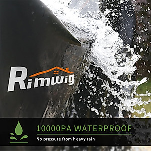 Patio Sofa Cover Waterproof, Rimmig 3-Seater Outdoor Sofa Cover, Outdoor Patio Furniture Cover with Air Vent and Nylon Strap, 54" L×38" D×35" H, Black…