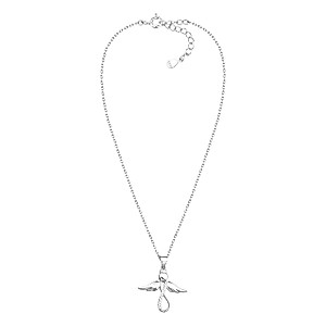 Sofia Milani - Solid 925 Sterling Silver Necklace for Women - with Zirconia Stones - Guardian Angel Pendant - 50157