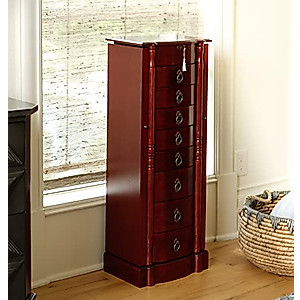 Hives and Honey Francesca Standing Armoire Jewelry Cabinet, Antique Cherry