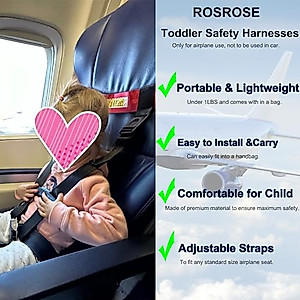 ROSROSE Child Airplane Safety Travel Harness, Airplane Travel Accessories for Kid Toddler, Child Aviation Flight Seat Device, Safety Restraint System Keep Your Child Safe (Not Suitable for Vehicles)
