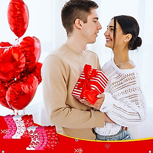 Jeyiour 12 Pairs Socks Bulk Seasonal Holiday Crew Socks Colorful Fancy Soft Stretchy Novelty Design Heart Socks for Women Girls