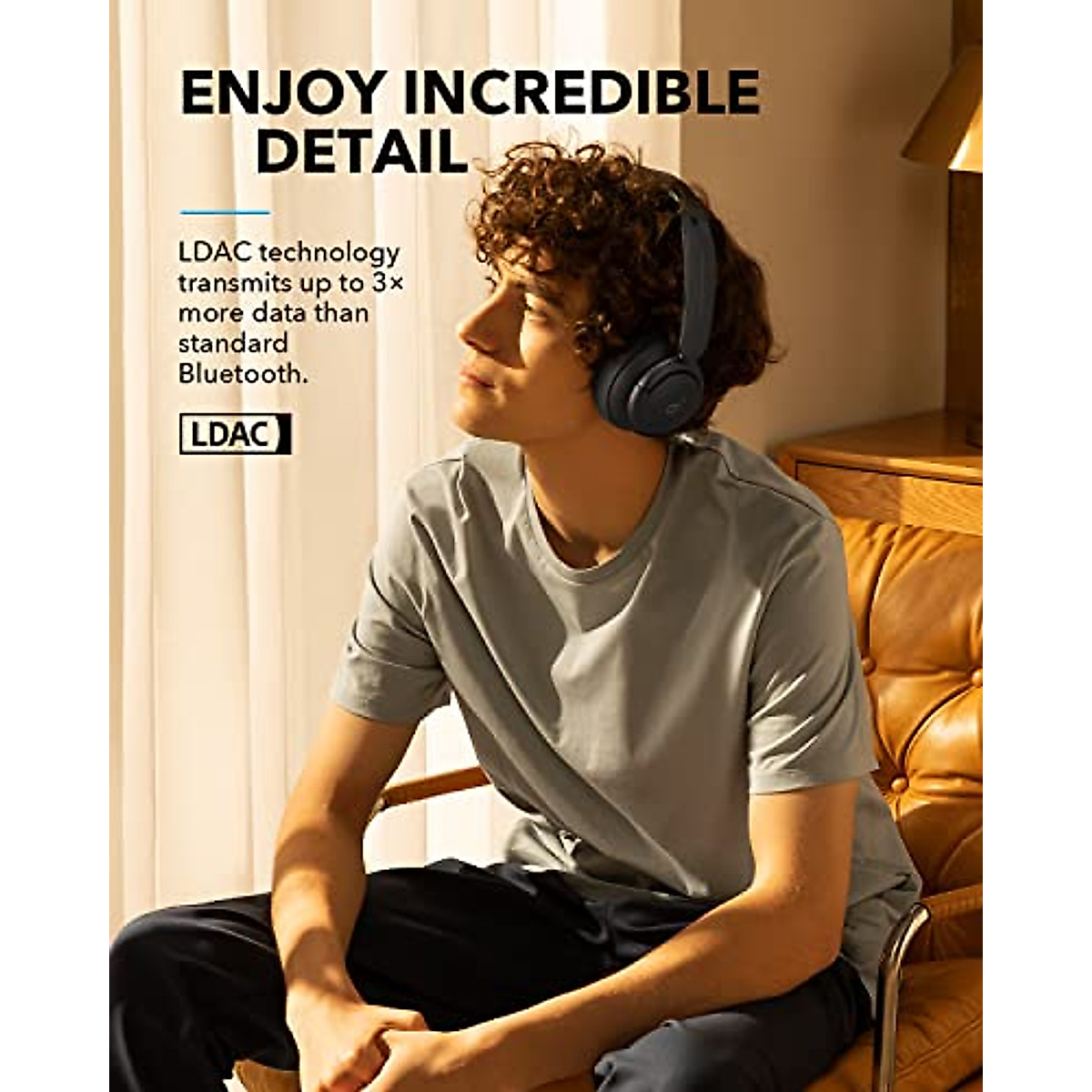 Soundcore by Anker Life Q35 Multi Mode Active Noise Cancelling Headphones, Bluetooth Headphones with LDAC for Hi Res Wireless Audio, 40H Playtime, Comfortable Fit, Clear Calls, for Home, Work, Travel