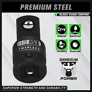 SWANLAKE 5-Piece Impact Socket Adapter Set, 1/4, 3/8, 1/2" SAE Socket Adapter, Cr-V Steel Impact Adapter Set