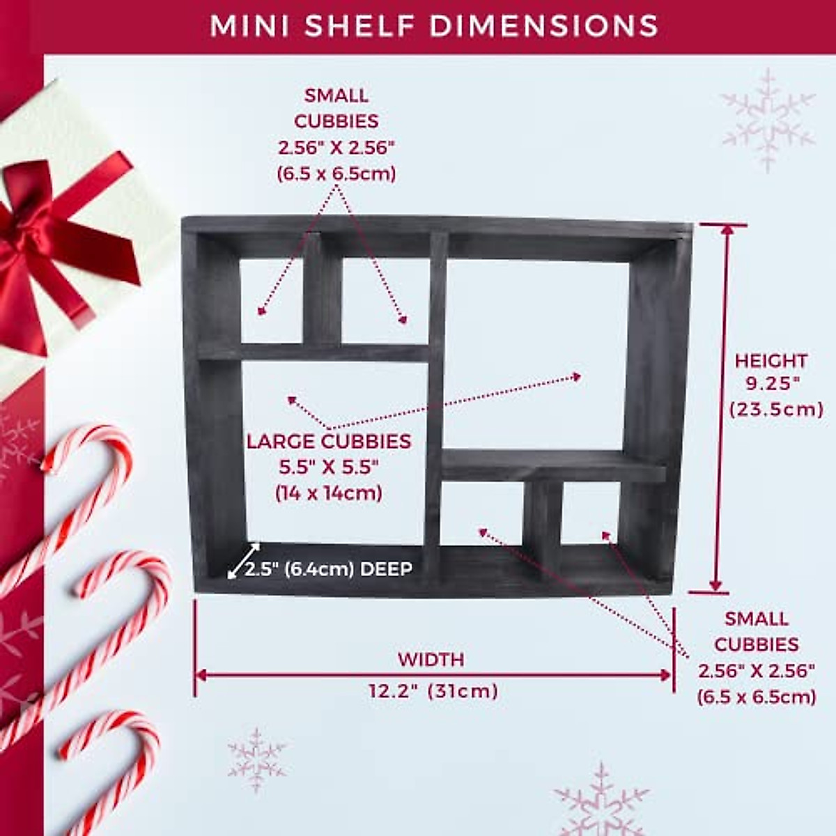 Shelf & Stone Mini Fossil & Crystal Display Shelf Parent (Rustic White)