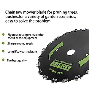 9 × 20T Chainsaw Tooth Brush Blade -2 Pcs Chainsaw Weed Eater Saw Blades with 3 Round Files and 4 Washers for Weed Eater Brush Cutter,Bursh Cutter,String Trimmer,Forester Brush Blade,Weed Wacker