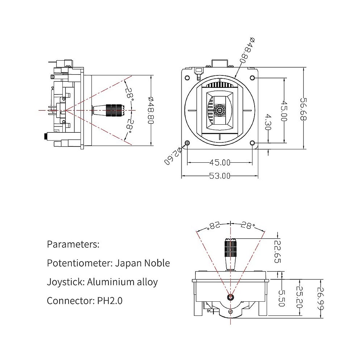 Radiolink RC Dual-Stick Transmitter Original Thumb Joystick Rocker Gimbals for AT9 AT9S AT9S Pro AT10 AT10 II Replacement Accelerator (for Throttle)