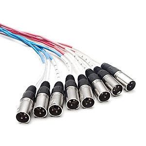 Seismic Audio Speakers 8 Channel XLR Snake Cables, Pro Audio Snake Cables, 10 Foot, Multiple Colored Coded Cables