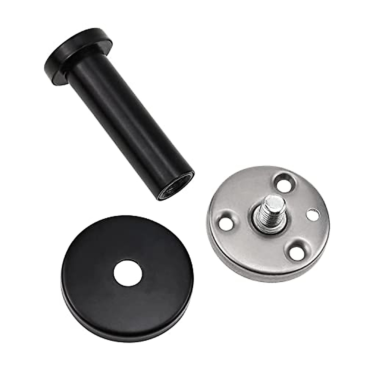 SHENGYIG Coat Hooks, 4-Pack Black Round Hooks for Wall, 53mm Concealed Spiral Wall Hook, Suitable for Installation in Kitchen, Bathroom, Bedroom, Living Room to Hang Clothes and Towels