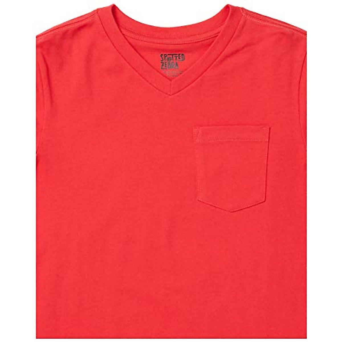 Amazon Essentials Boys' Short-Sleeve V-Neck T-Shirt Tops (Previously Spotted Zebra), Pack of 5, Green/Charcoal/Blue, BMX Print, Medium