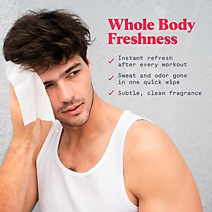 Whole-Body Deodorant Wipes for Men & Women- Body Wipes for Sweat & Odor Control, Use for On-the-Go Cleansing, Gym Sessions, Travel, or Rinse-Free Shower Alternative - Aqua Scent, Pack of 1