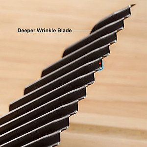 Crinkle Cutter Vegetable Stainless Steel Deeper Crinkle Slicer Sharp Blade with Hang Hole Wavy French Fries Chopper for Potato, Carrot, Etc (Black)