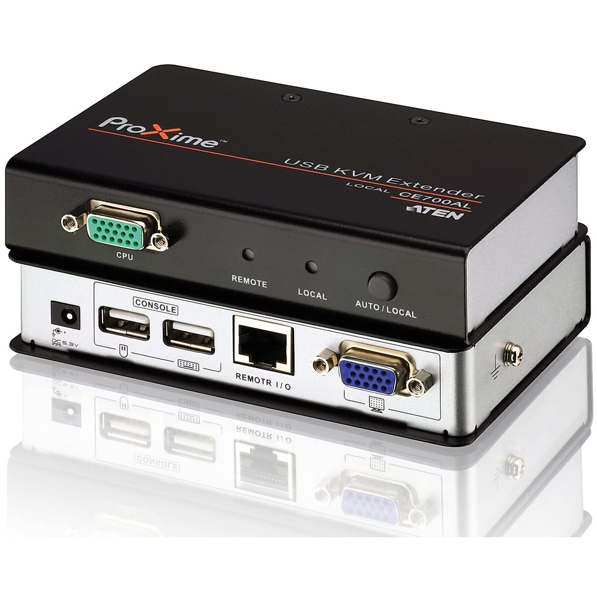 ATEN CE700A Console Extender USB VGA KVM Extender CAT5 up to 500ft - Built in ESD - Includes 2x Power Adapters for Local and Remote Unit, KVM Cables and Rack Mount kit