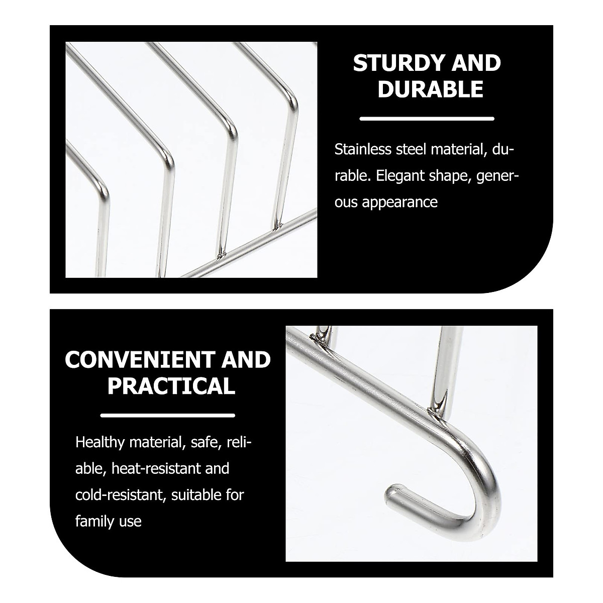 DOITOOL Toast Bread Rack Holder, 2Pcs 8 Slice Holes Stainless Steel Tool Cooling Grid Bread Rack Non- Stick Bread Loaf Stand Air Fryer Accessories Organizer