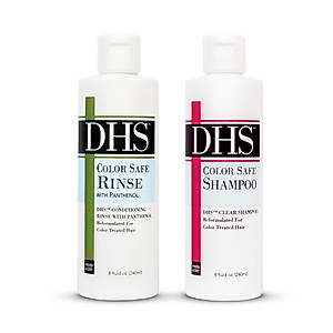 DHS Color Safe Shampoo and Rinse Set - Fragrance-Free, Dye Free, Color-Protecting for All Hair Types, 8 oz (Set of 2)