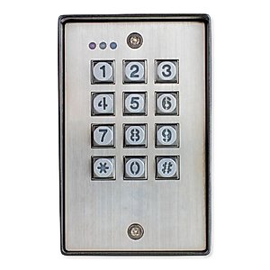 Seco-Larm SK-1123-SDQ Vandal Resistant Outdoor Access Control Keypad, 12 to 24 VDC/VAC, Weatherproof IP66, Up to 50 Possible Temporary Visitor Codes, Stainless Steel Faceplate, Illuminated Keypad