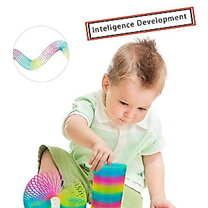 Magic Giant Rainbow Coil Toy - Jumbo Classic Multicolor Coil Spring Toy for Boys and Girls Birthday Christmas Party(4.2 x 4.2 inch)