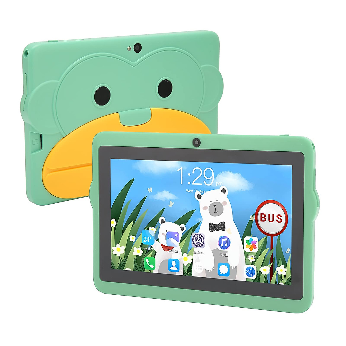 Vikye 7in Kids Tablet, 5G WiFi Dual Band Toddler Tablet Dual Camera 5000 mAh Battery 2GB 32GB 8 Cores CPU Tablet for Android10 (US Plug)