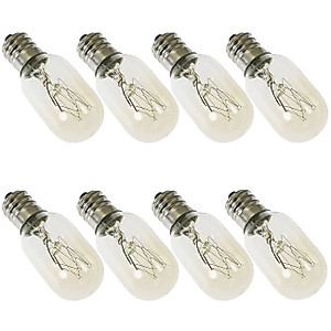 SQXBK 8PCS E12120V25W Brass Incandescent Bulbs Salt Lamp Salt Lamp Bulb Microwave Oven Incandescent Light Bulbs E12 Base Appliance Lamp Stovetop Light Salt Crystal Lamp