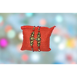 WhopperIndia Set of Two Rakhi Stone, Rakhi for Brother, Raksha bandhan Gift for Your Brother, Rakhabandhan Rakhi, Rakshabandhan Festival (Multi-Color Thread)