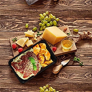 KIKitchen 50Pack 34oz Meal Prep Container with Lids and 30Pcs Forks, Black Plastic Containers, Reusable Storage Lunch Boxes, Portable Bento Box, Plastic Microwavable Food Containers