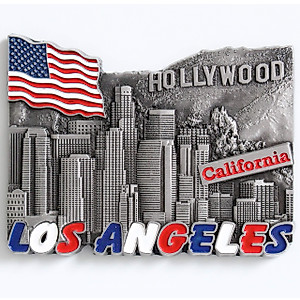 Los Angeles Metal Magnet Unique Design Home Kitchen Decorative Travel Holiday Souvenir Gift, Stick Up Your Lists, Photos on Your Refrigerator