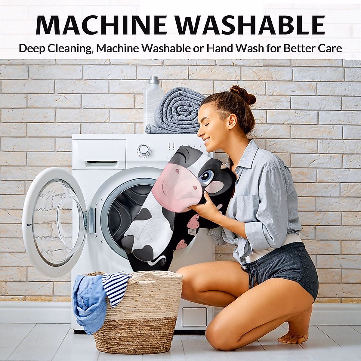 Custom Cow Blanket with Name for Kids, Aldults - Soft, Fuzzy & Cozy - 50"x60" Throw Size Blankets for Sofa, Work - Black Cute Warm Throw Blankets Gifts