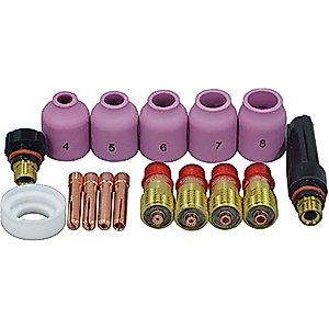 RIVERWELD TIG stubby Gas Lens 17GL332 10N24S 53N61S Kit Fit DB SR WP 17 18 26 TIG Welding Torch 16pcs