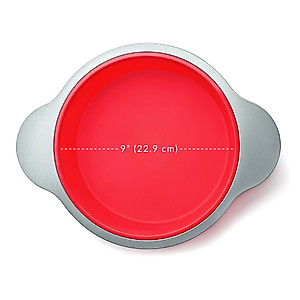 Boxiki Kitchen Silicone Baking Duo: 9x5 Inch Bread Loaf Pan & 9 Inch Round Cake Pan - Non-Stick, Easy Release with Steel Frame Handles.