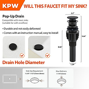 Brushed Nickel Bathroom Sink Faucets Single Hole Single Handle Stainless Steel Bathroom Faucet RV Faucet Deck Mount 1 Hole or 3 Holes with Pop-up Drains