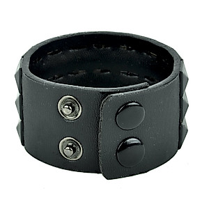 Black Pyramid Stud Wristband Gothic Jewelry Bracelet