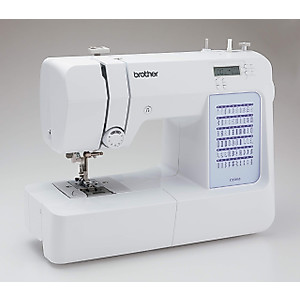Brother CS5055 Computerized Sewing Machine, 60 Built-in Stitches, LCD Display, 7 Included Feet, White