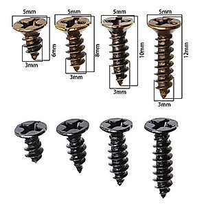 Mini Skater 800PCS #3 Small Cross Flat Head Tapping Screws Black Oxide Wood Screws Kit and Assortment ! (Black and Bronze)
