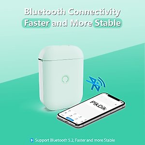 PikDik Mini Portable Label Maker - Label Maker Machine with Tape Label Printer for Labeling Jars Bins Home Organizing Office Compatible with iPhone Android USB Rechargeable Easy to Use,Green