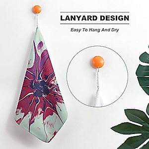 Lurnise Hand Towel Watercolor Hand Towels Dish Towel Lanyard Design for Bathroom Kitchen Sports