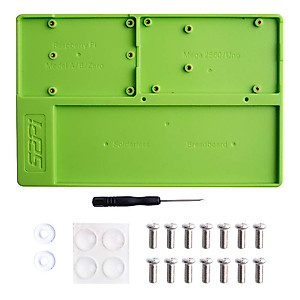 GeeekPi ABS Holder Breadboard Holder for Raspberry Pi 4B, 5 in 1 Base Plate Case for Raspberry Pi 4 Model B,3B+,3B,2B,B+,Zero,Zero W(2) and Arduino UNO,Arduino Mega 2560 (Green Holder)