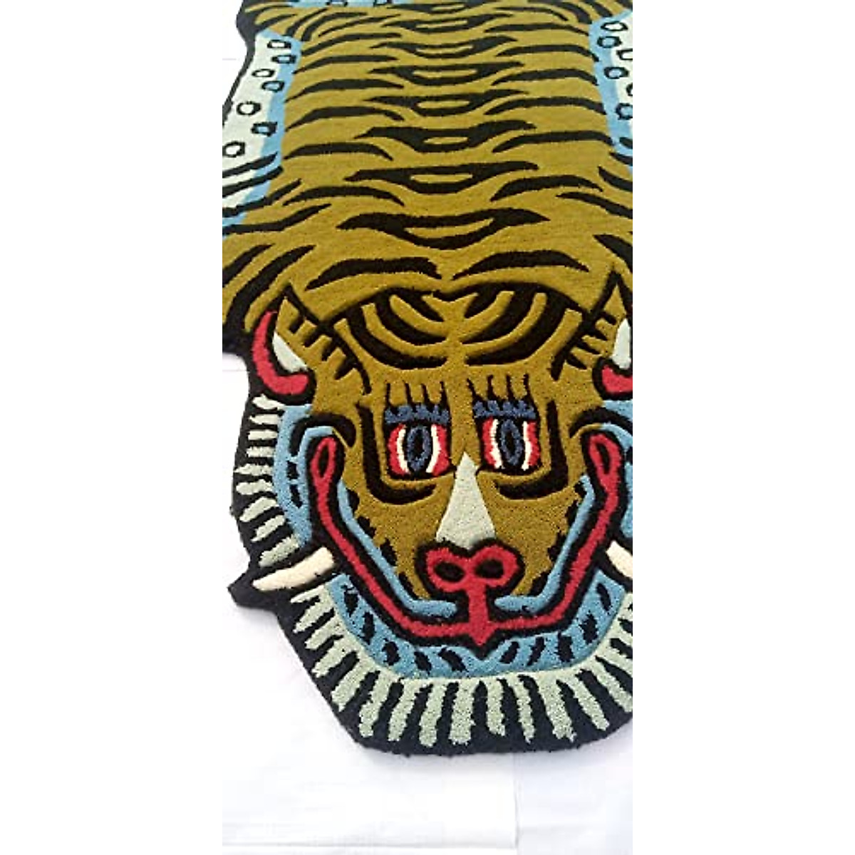 Tiger Print Skin Area Rug for Home Decor Wall Hanging for Living Room Bedroom Anti-Slip Rug Gift by AFTAB Collection (3 x 5) (Tiger 2, 3 x 5 feet), AREARUGS3, Multi