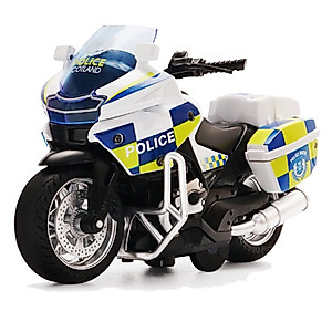 Gilumza Pull Back Motorcycle Toys, Tiny Gift with Music Lighting, Police Motorcycles Toy for Boys Kids Age 3 4 5 6 7 8 Year Old (White)