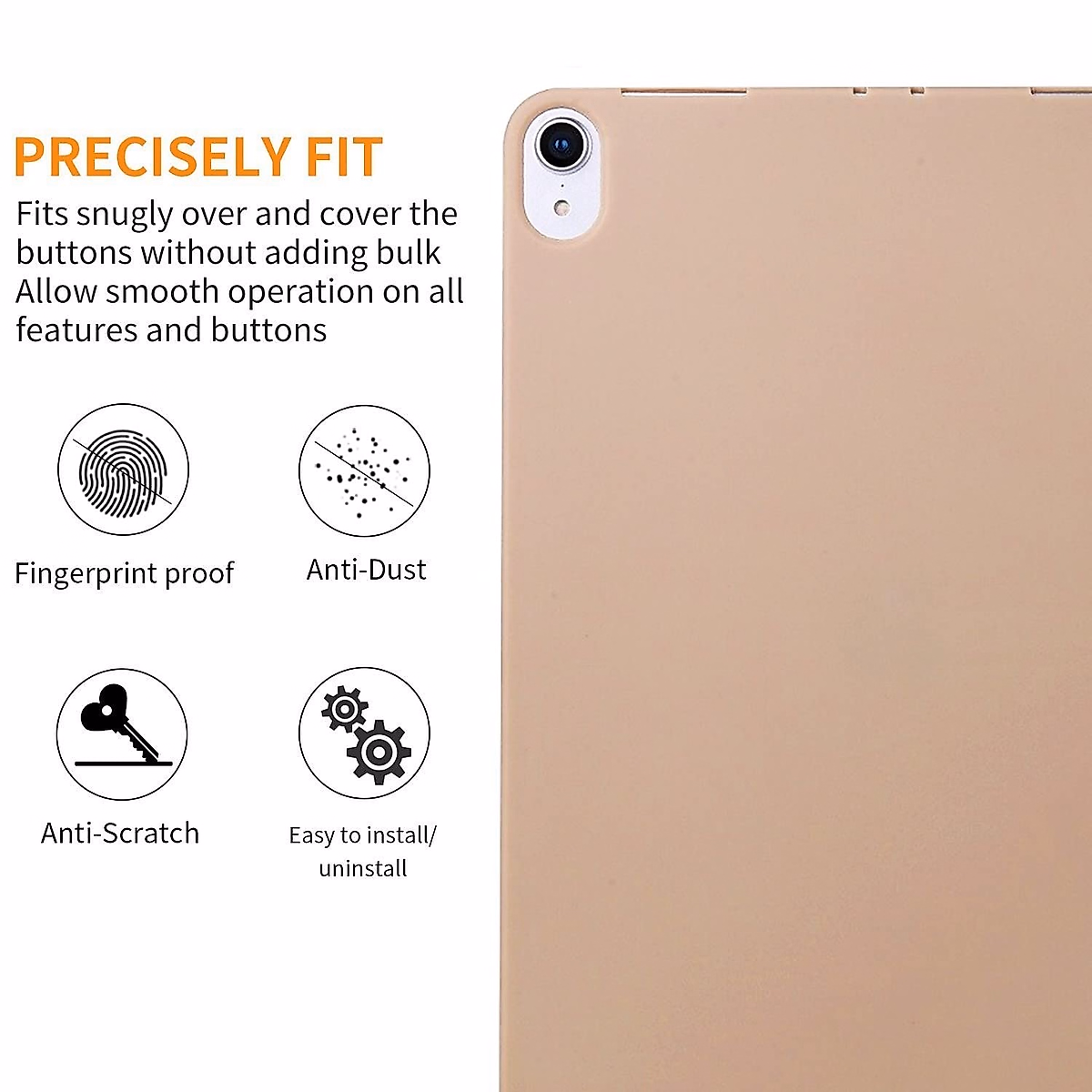 S-Tech Smart Cover for Apple iPad Pro 11 Inch (1st Generation 2018 Model Year) Magnetic Tri Fold Kickstand Case (Gold)