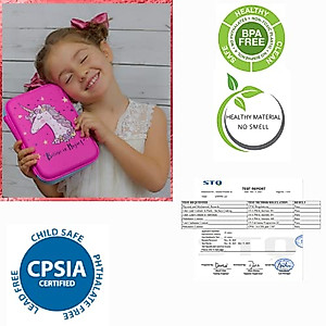 Unicorn Pencil Case For Girls | Cute Preschool, Kindergarten, and Elementary Pen Holder With Compartments |Toddler Pink School Zipper Pouch (Pink Unicorn) (Pink Unicorn)