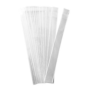 FlanicaUSA 100 pcs 1" x 10" 2 MIL Clear Flat Resealable Cello OPP's/Clear Plastic Bags Good for Bakery, Candle, Incense, Jewelry Items Bags.