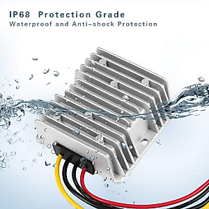 SUPERNIGHT Voltage Reducer DC 48V to 12V 30A 360W Step Down Converter, IP68 Waterproof Voltage Regulator, Voltage Reducer 48V to 12V Golf Cart Club Car forklifts (DC48V to 12V 30A)