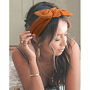 Jesries Headbands for Women Non Slip Hair Bands with Bows Rabbit Ears Workout Running Sport Sweat Elastic Hair Wrap for Girls Hair Accessories 12 Pack