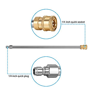 Ornem Pressure Washer Extension Wand, 17 Inch Power Washer Lance 1/4 Inch Quick Connect - Stainless Steel Power Spray Extender Wand - Power Washing Sprayer Accessories – 2 Pack