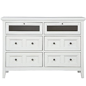 BOWERY HILL Modern Wood Relaxed Traditional Soft White Media Chest