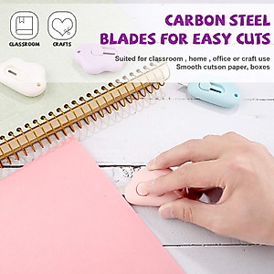 8 Pieces Mini Utility Knives Cloud and Flower Shaped Box Cutter Retractable Letter Opener Paper Envelope Cutter Carton Portable Cutter with Hole for Office and Home Use (Cloud)