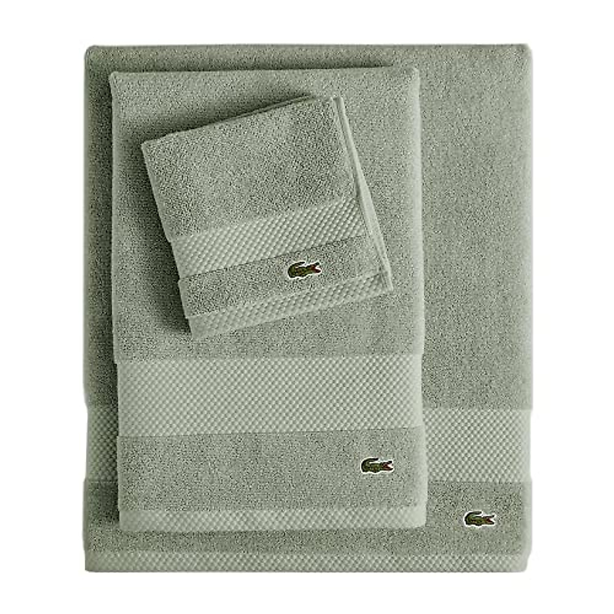 Lacoste Heritage Supima Cotton Bath Sheet, Aloe, 35" x 70"